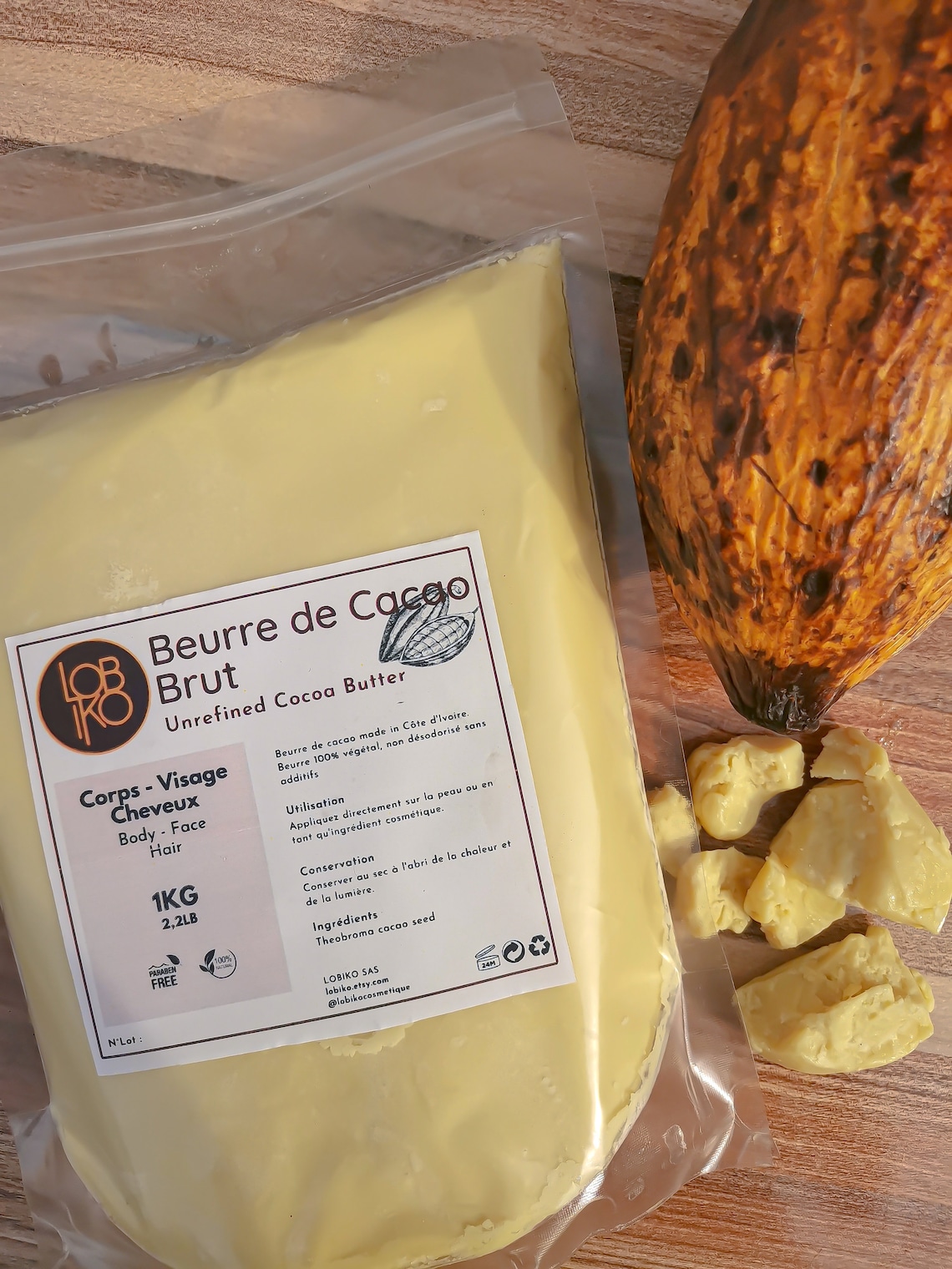 1kg Beurre de cacao brut pur 100% naturel non raffiné De | Etsy France