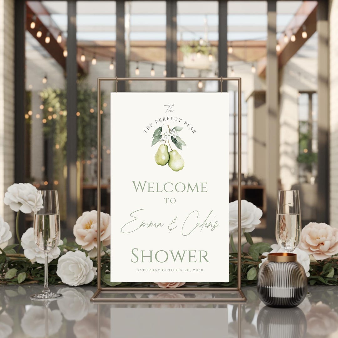 Perfect Pear Welcome Sign, Pear Bridal Shower Sign, Perfect Pair ...