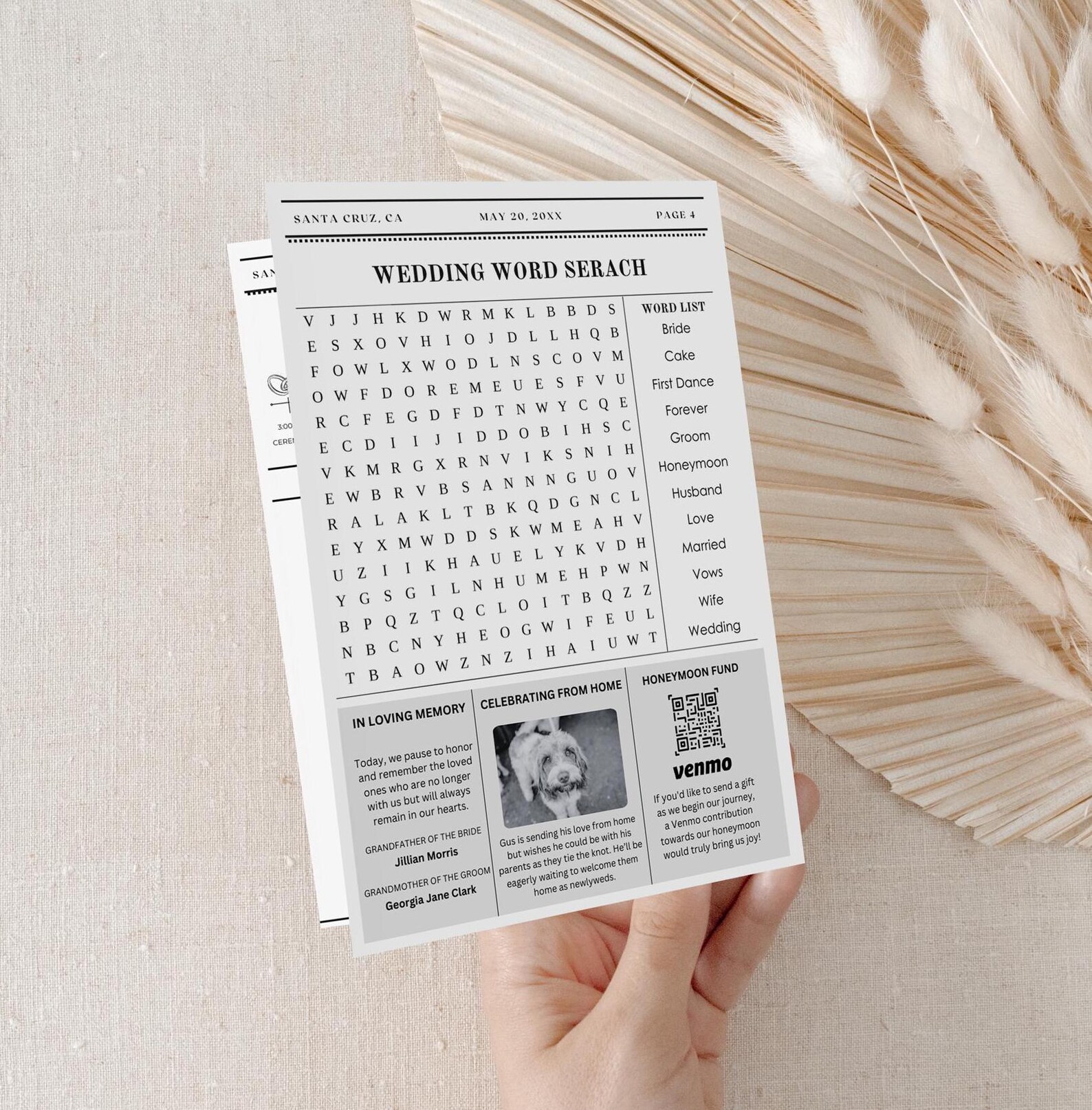 Wedding Newspaper Template, Large Folded Wedding News Paper Program ...