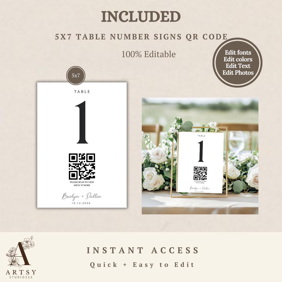 QR Code Wedding Seating Chart, Digital Seating Chart | Welcome Sign ...