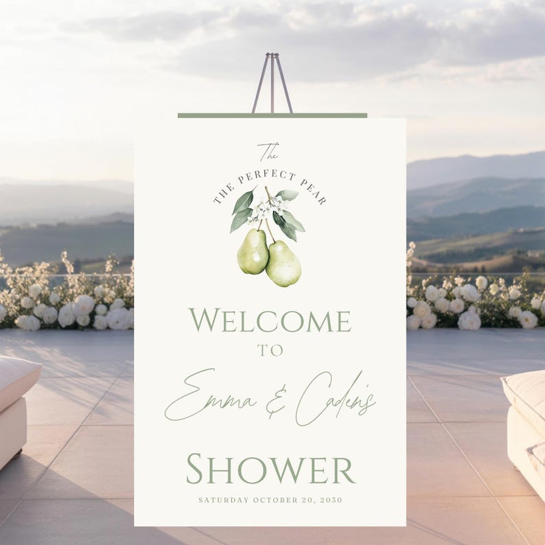 Perfect Pear Welcome Sign, Pear Bridal Shower Sign, Perfect Pair ...