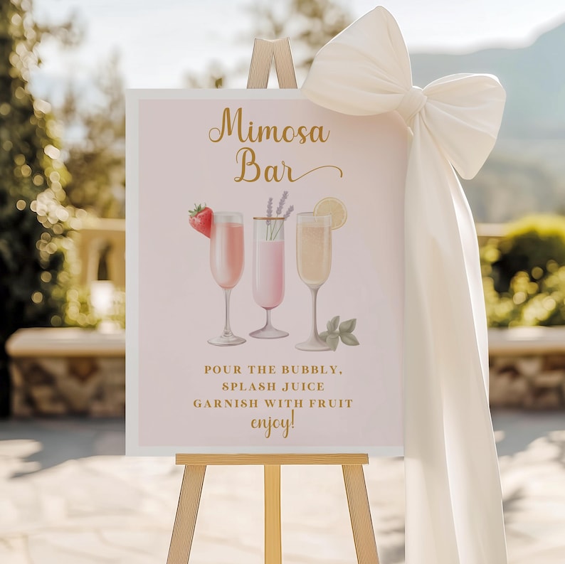 Editable Mimosa Bar Printable Bundle: Bridal Shower Decor (canva ...