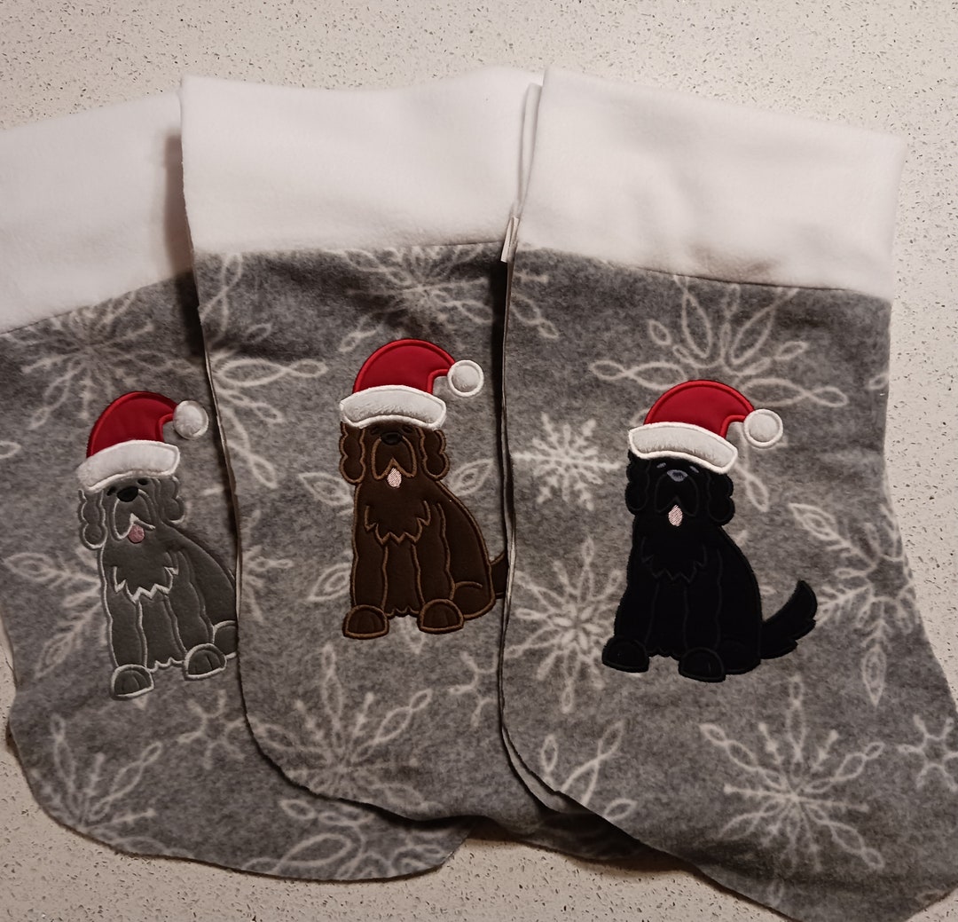 Newfoundland Christmas Stocking several Other Breeds Available Machine ...
