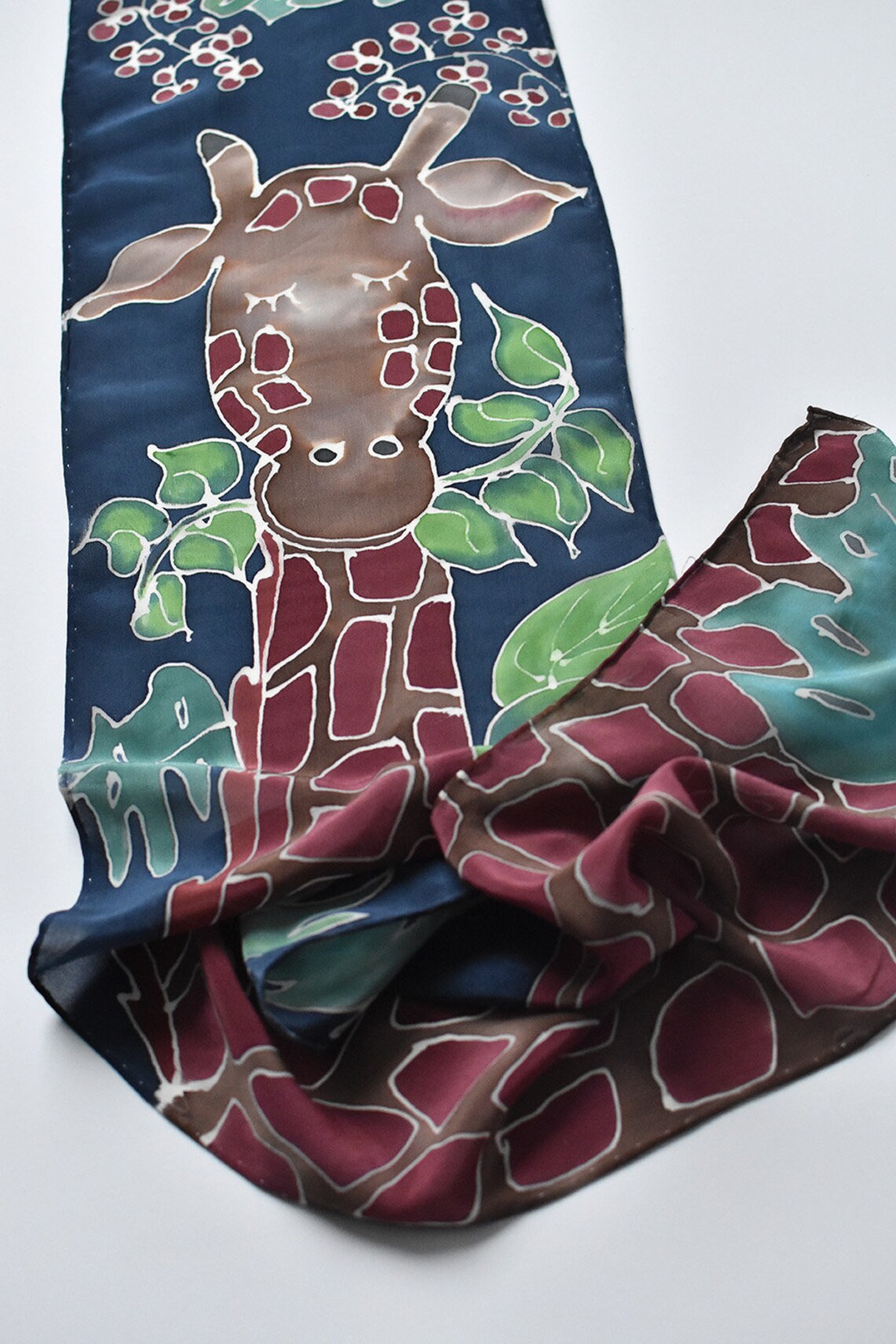 Silk Scarf Giraffe, Hand-painted Scarf, Unique Scarves, Accessory ...