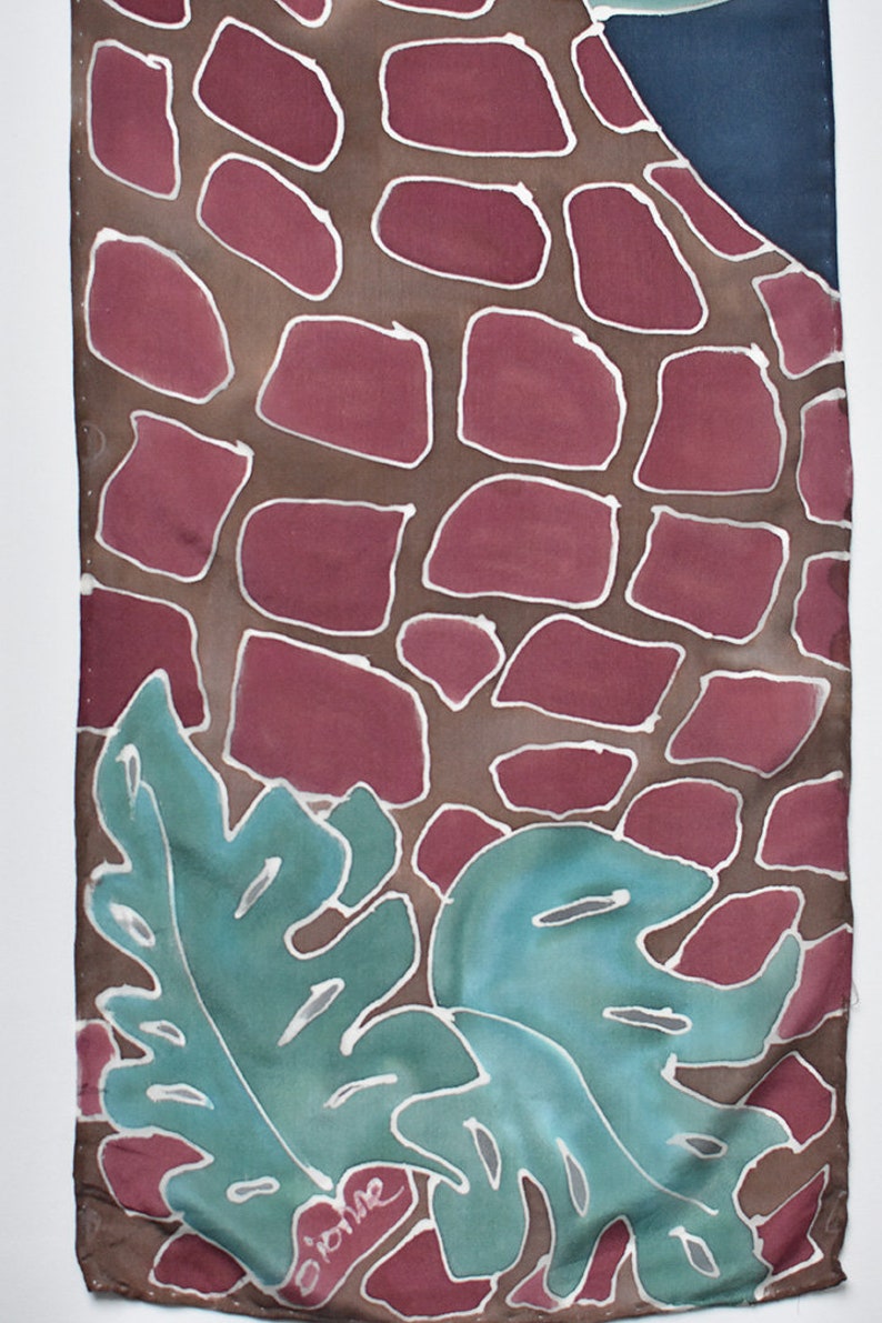 Silk Scarf Giraffe, Hand-painted Scarf, Unique Scarves, Accessory ...