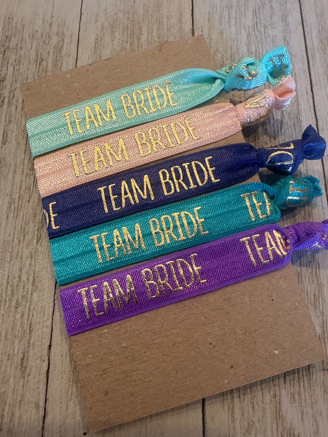 Simple Team Bride Hair Ties Bridal Shower Wedding Bachelorette Party ...