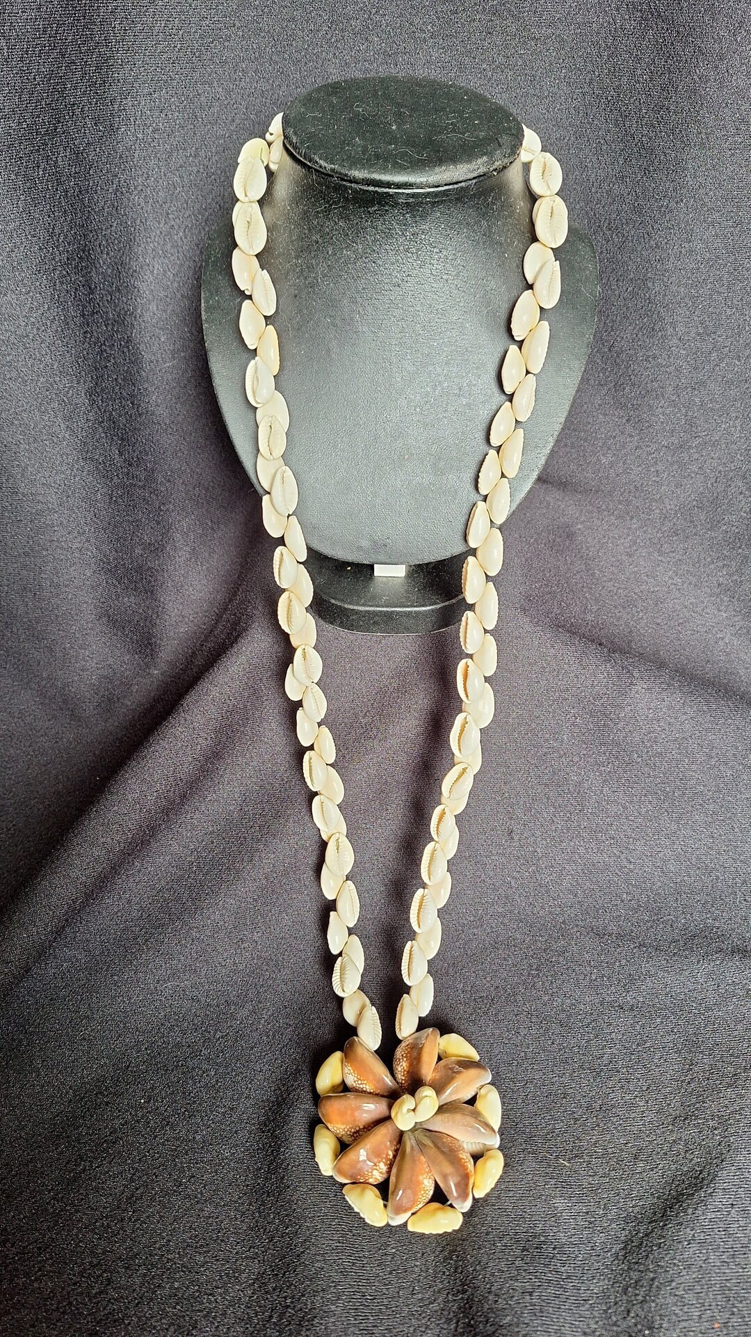 Authentic Vintage Tahitian Shell Necklace Folk Art Handmade Ethnic ...