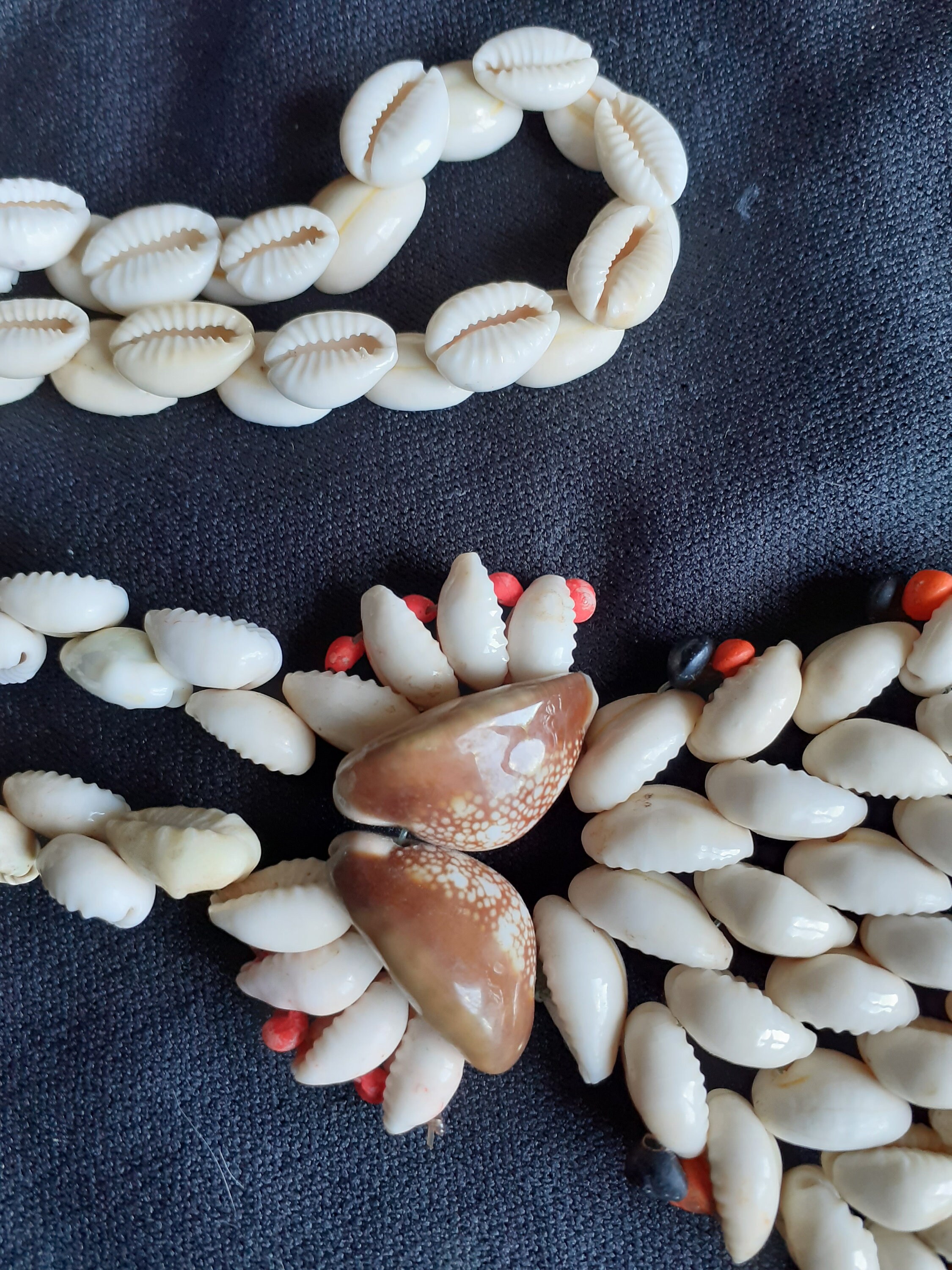 Authentic Vintage Tahitian Shell Necklace Folk Art Handmade Ethnic ...