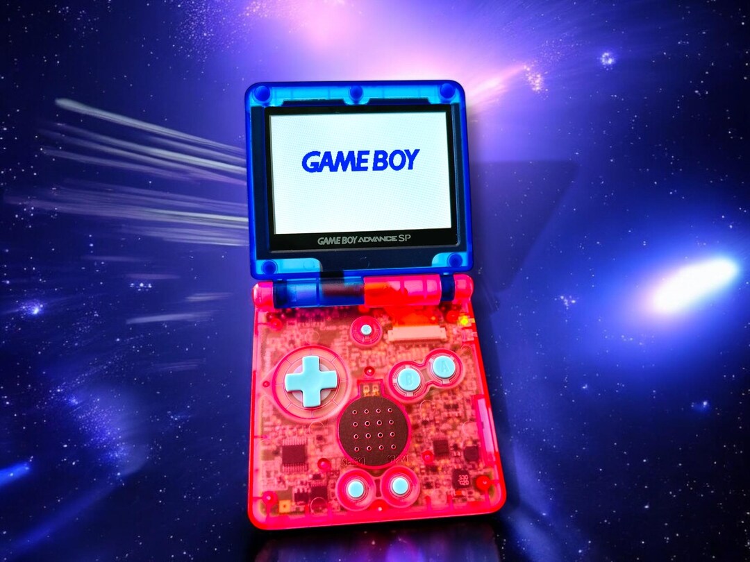 Custom Modified Gameboy Advance SP Console- Retro Handheld Transparent ...