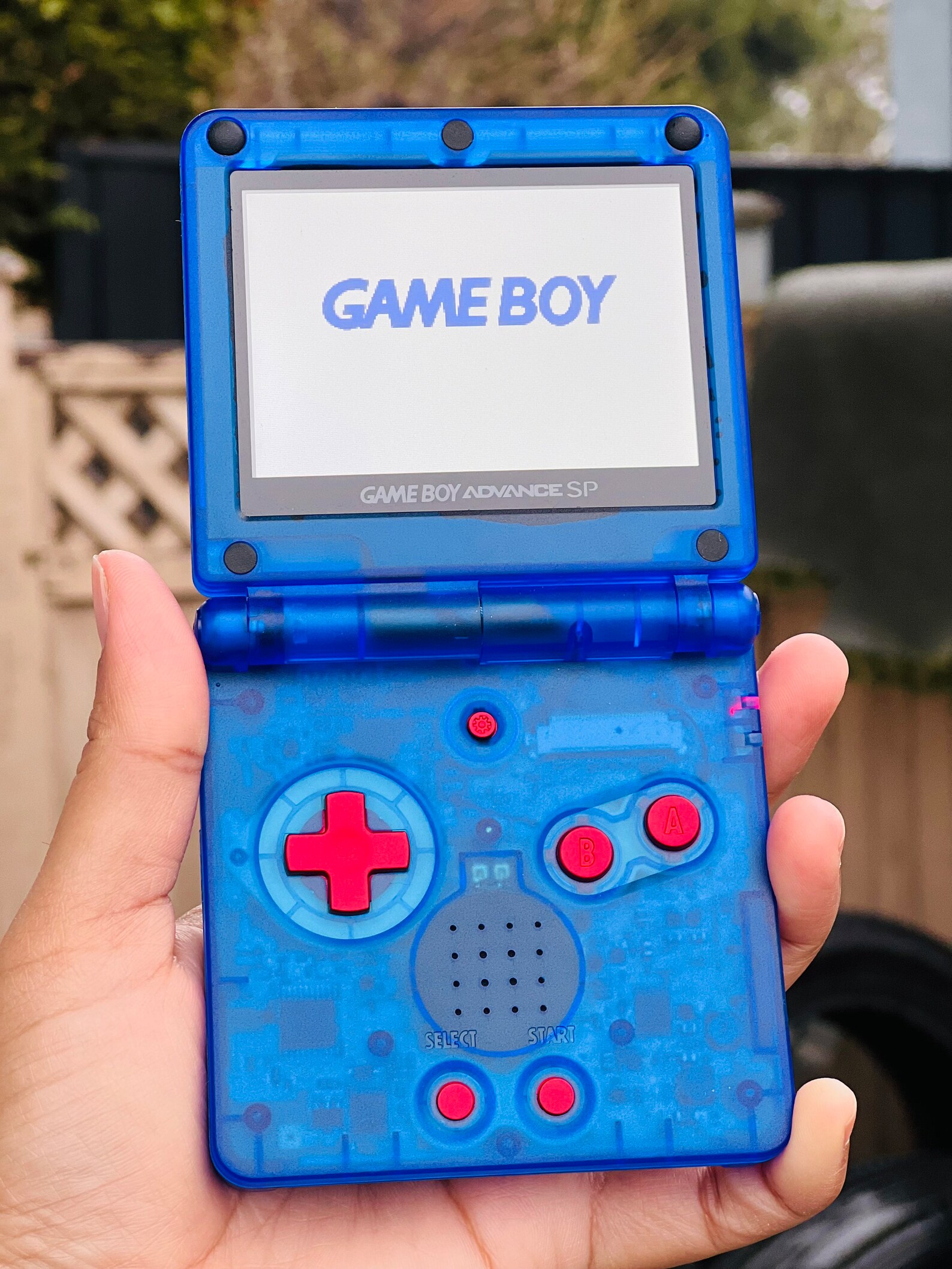 Gameboy Advance SP IPSV2 Backlit Custom Modified Clear Blue Gaming ...