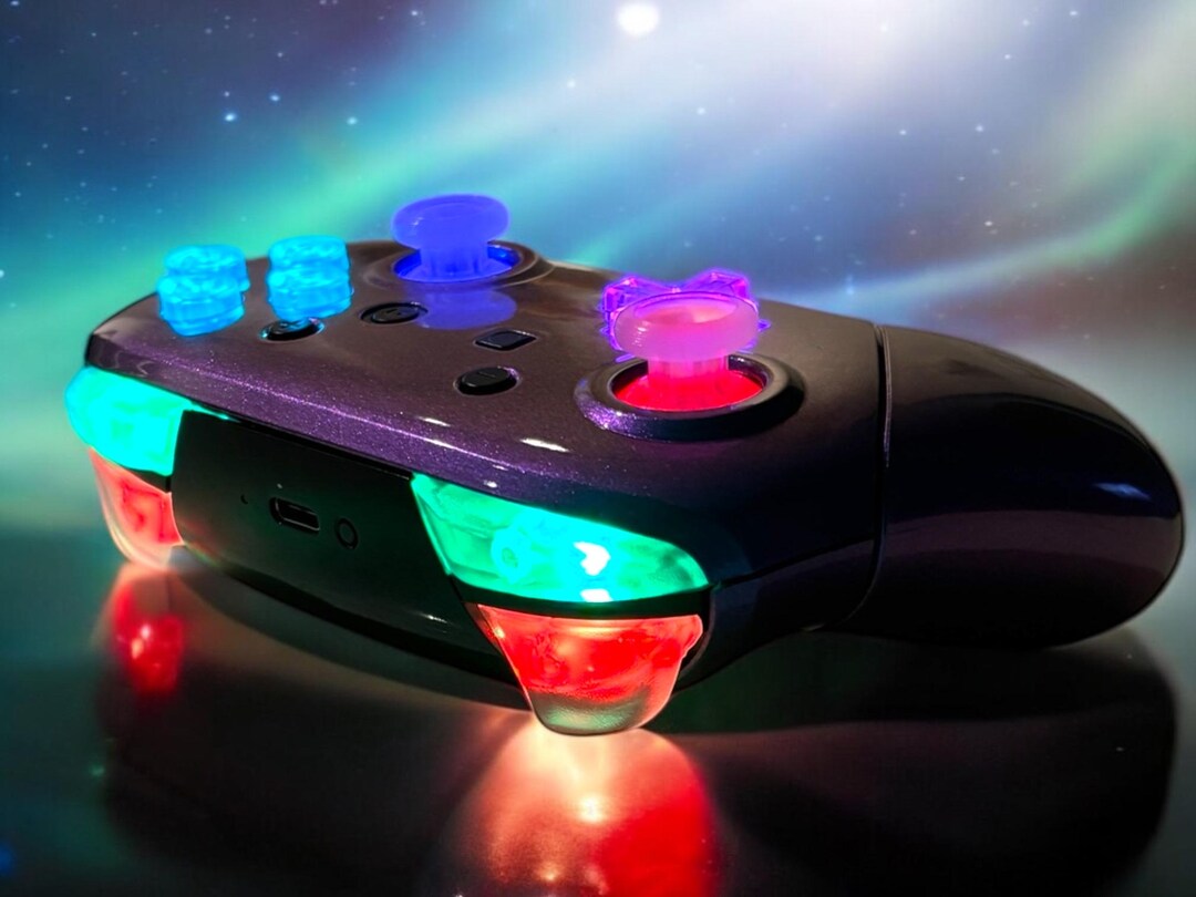 Custom RGB LED Nintendo Switch Pro Controller | Soft Touch Mod - Etsy