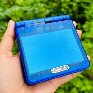 Beautiful Gift for Gamers Gameboy Advance SP Clear Blue Handheld ...