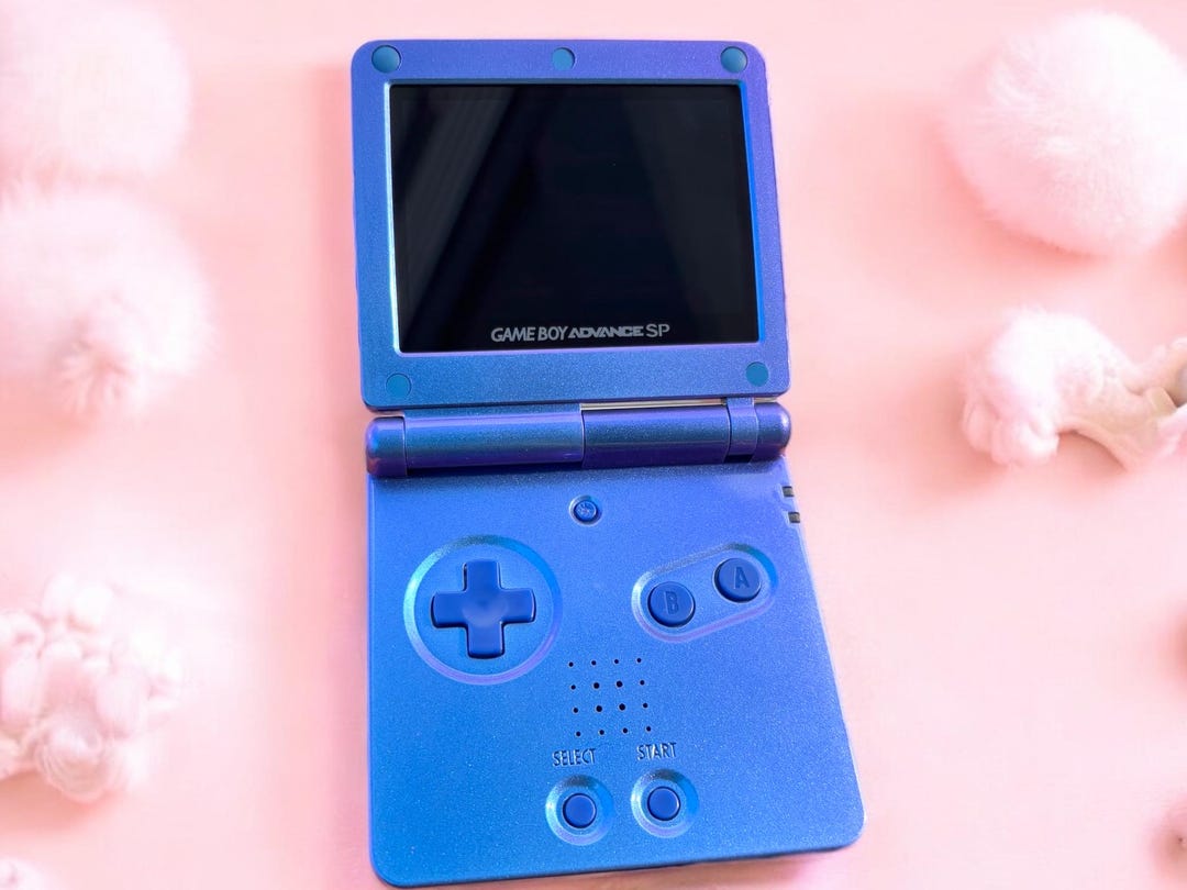 Beautiful Gameboy Advance SP Glossy Chameleon Purple Blue Handheld ...