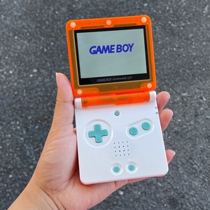 Nintendo Gameboy Advance SP Beautifully Customized White & Orange Color ...