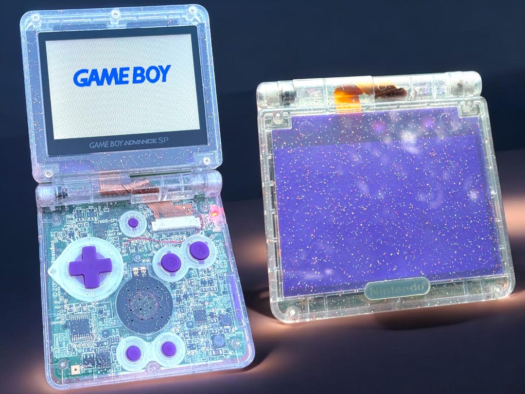 Custom Modified Handheld Game Console - Retro Translucent Pearl Gameboy ...