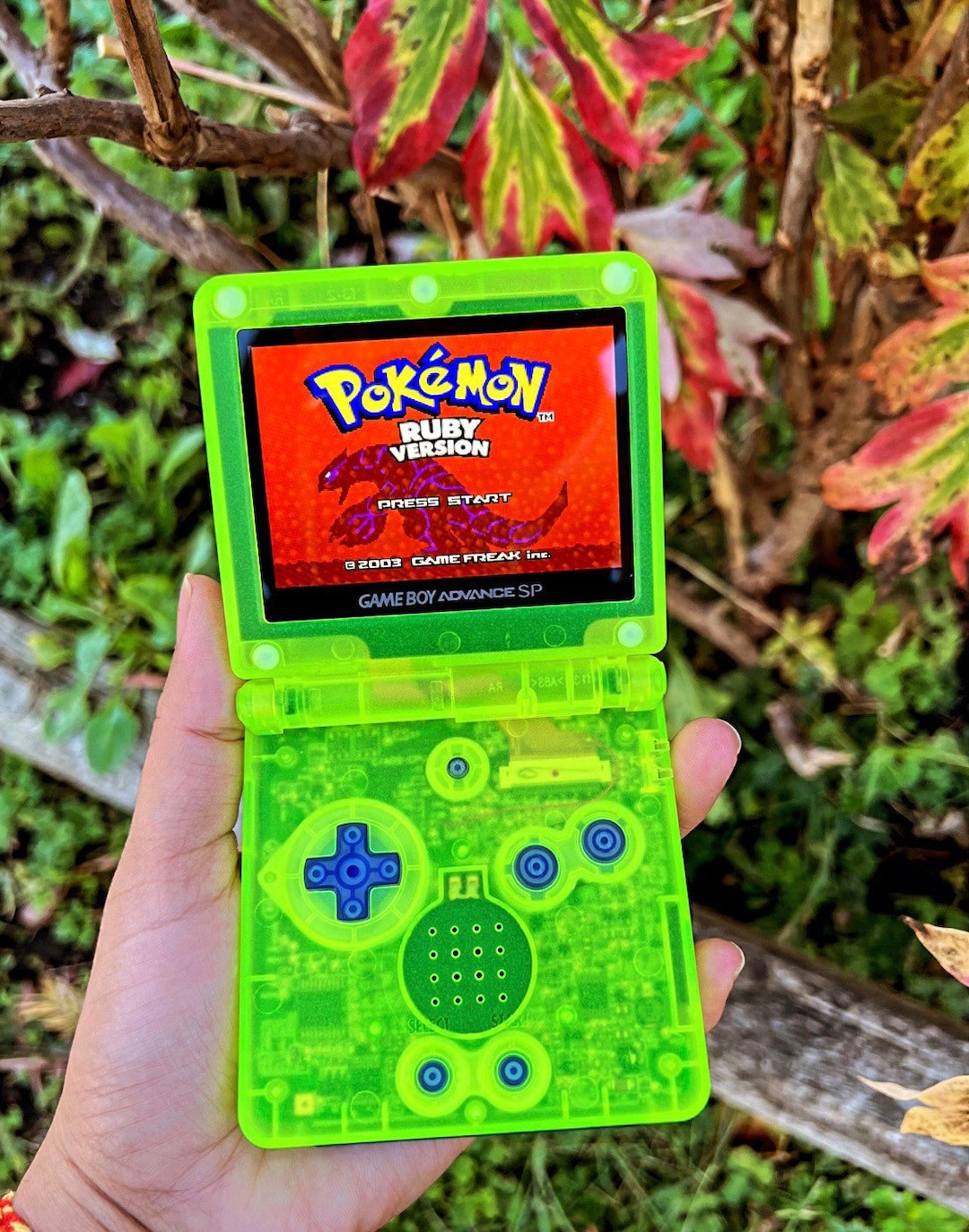 Enhanced Gameboy Advance SP glow at Night IPS V2 Backlit Retro Console ...