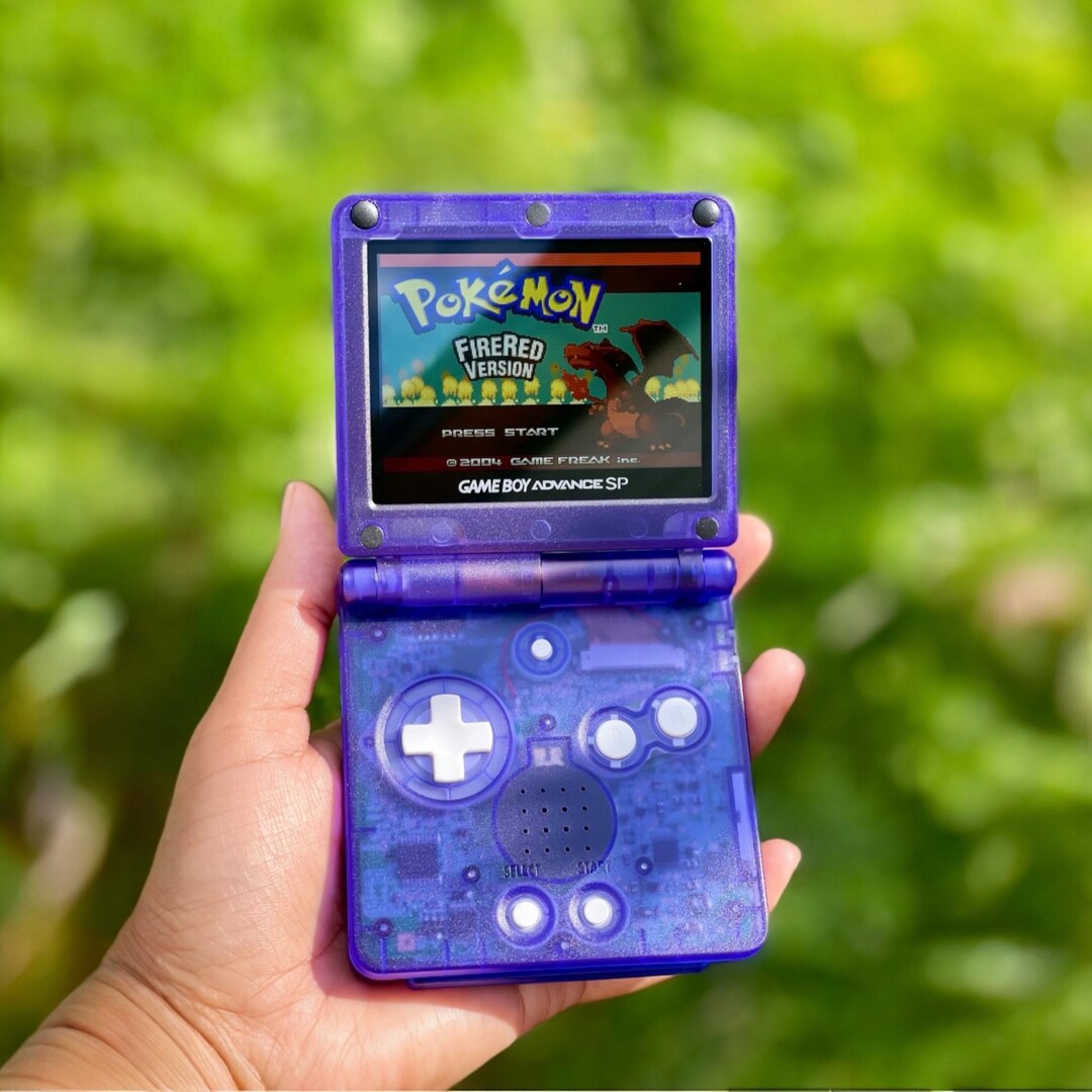 Custom Modified Handheld Gameboy Advance SP Console - Clear Purple ...