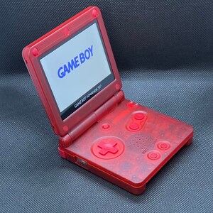 Retro Gaming Revived: Custom Modded Gameboy Advance SP Clear Red ...