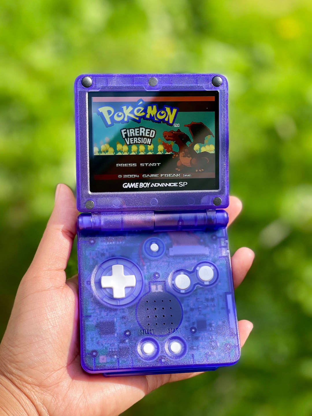 Custom Modded Nintendo Gameboy Advance SP Clear Purple Color Retro ...