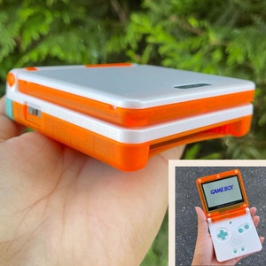 Nintendo Gameboy Advance SP Beautifully Customized White & Orange Color ...