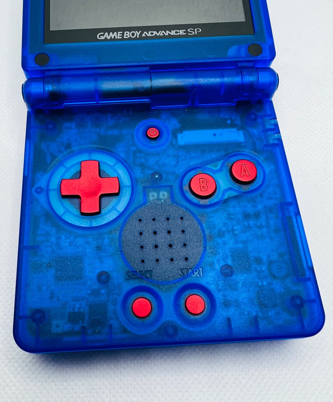 Gameboy Advance SP IPSV2 Backlit Custom Modified Clear Blue Gaming ...