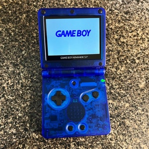 Beautiful Gift for Gamers Gameboy Advance SP Clear Blue Handheld ...