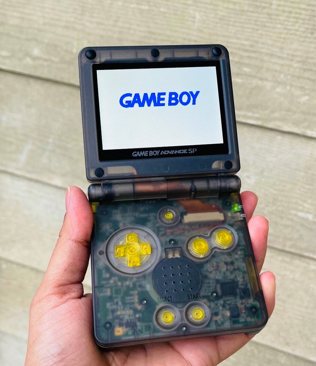 Gameboy Advancesp IPSV2 Backlit Customized GBA SP Clear Black Retro ...