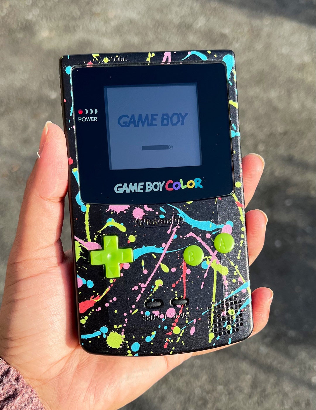 Gameboy Color TFT Screen Custom Modified UV Printed Splash GBC Handheld ...