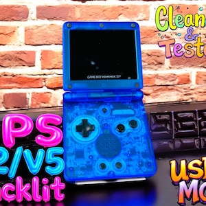 Beautiful Gift for Gamers Gameboy Advance SP Clear Blue Handheld ...