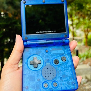 Beautiful Gift for Gamers Gameboy Advance SP Clear Blue Handheld ...