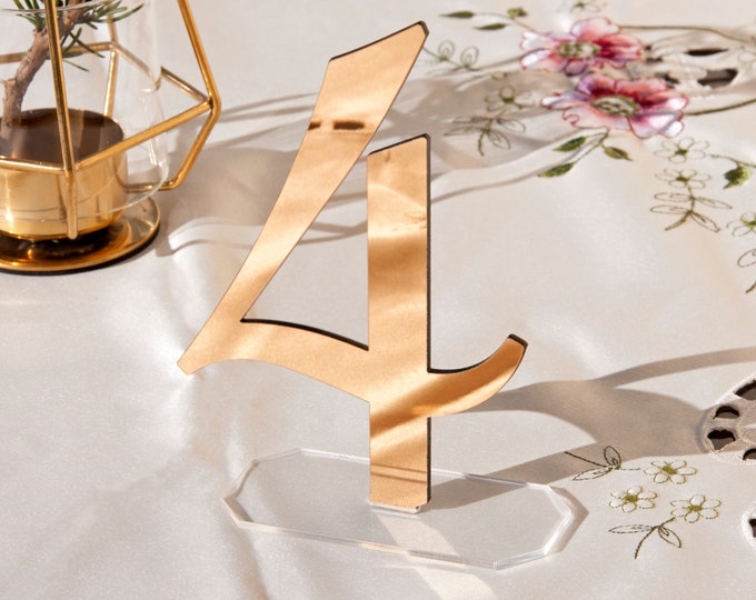 Gold Wedding Table Numbers Mirror Gold Table Numbers Acrylic Table ...