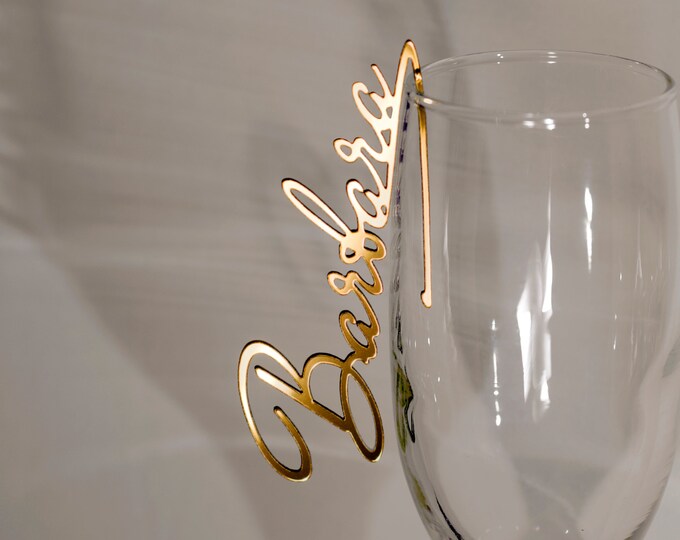 Gold Acrylic Name Place Card Wedding Place Card Personalized Place ...