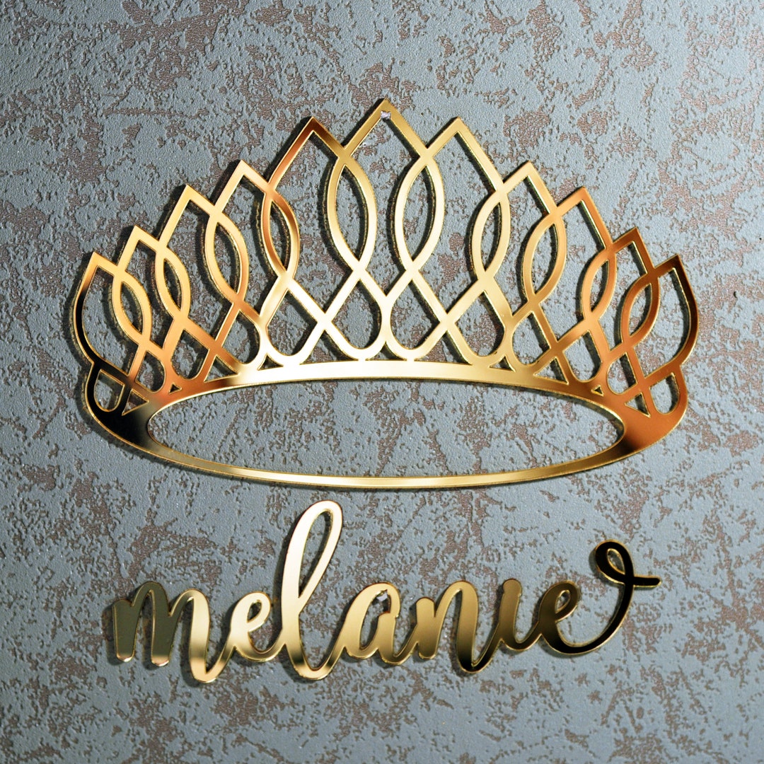 Gold Princess Crown | Princess Crown With Your Name Personalized | Wall ...