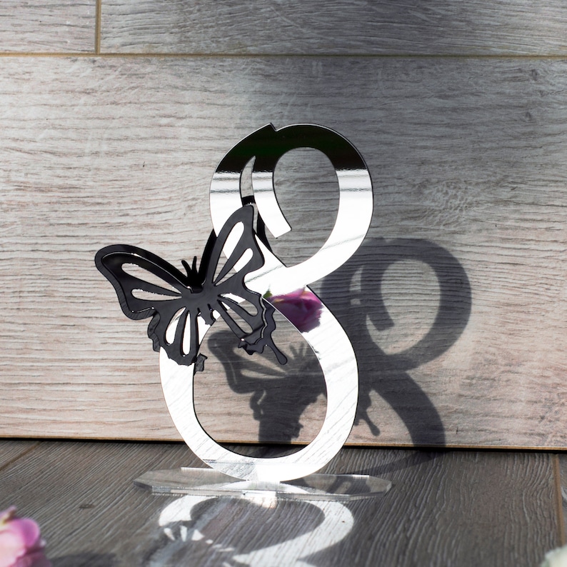 Silver Mirror Acrylic Table Numbers Tale Numbers With - Etsy