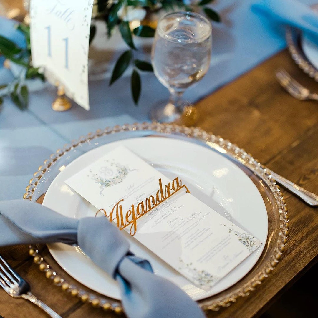 Wedding Place Cards | Napkin Name Tags | Name Plate Tag | Acrylic Names ...