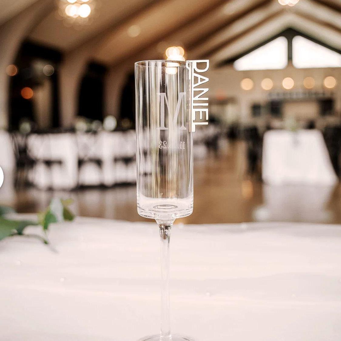 Wedding Place Setting Acrylic Name Tags for Wine Glass Charms Reception ...
