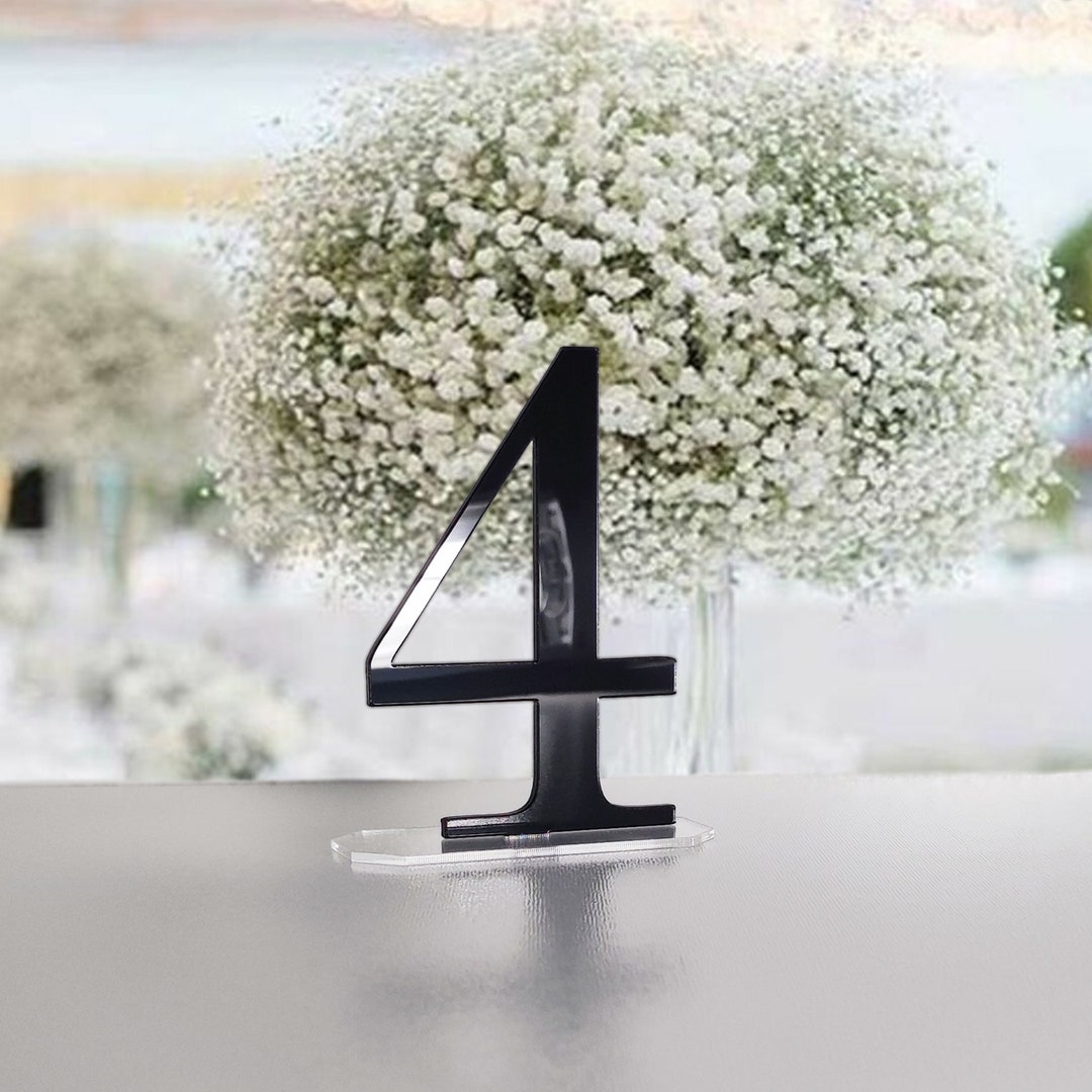 Mirror Black Wedding Table Numbers | Mirror Table Numbers | Acrylic ...