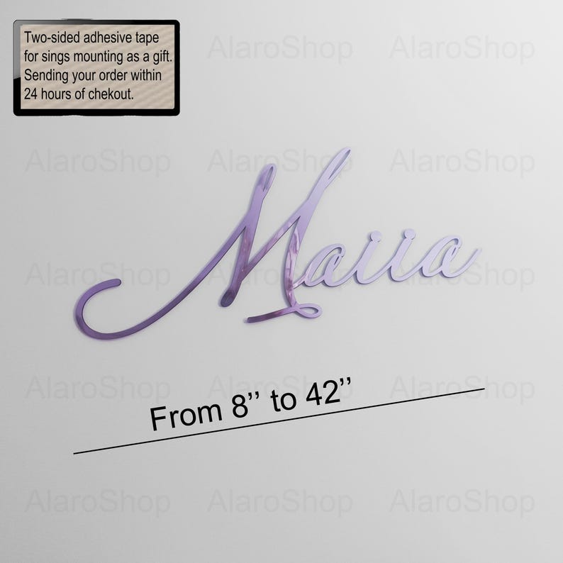 Large Mirror Gold Personalized Name Sign: Acrylic Letters - Etsy