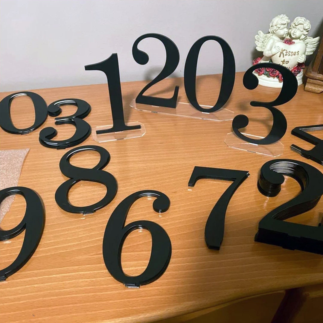 Black Table Numbers | Wedding Table Numbers | Acrylic Table Numbers ...