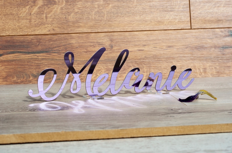 Free Standing Very Peri Mirror Name Sign Mirror Name Sign - Etsy