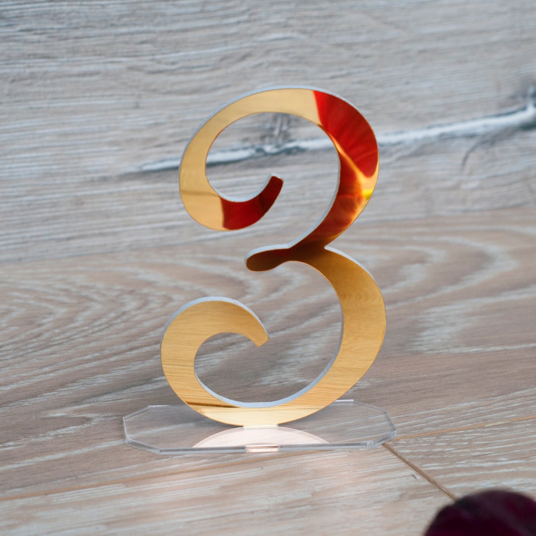 Wedding Table Numbers | Rose Gold Numbers | Silver Table Numbers | Set ...