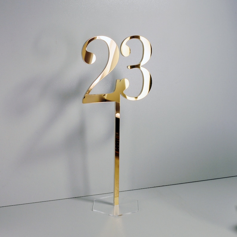 Mirror Gold Acrylic Table Numbers Wedding Table Numbers - Etsy