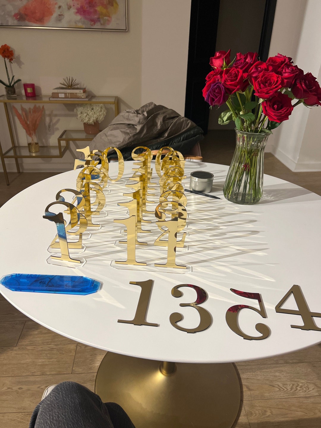 Table Markers | Mirror Gold Table Numbers | Acrylic Table Numbers ...