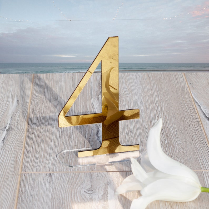 Gold Wedding Table Numbers Mirror Gold Table Numbers - Etsy