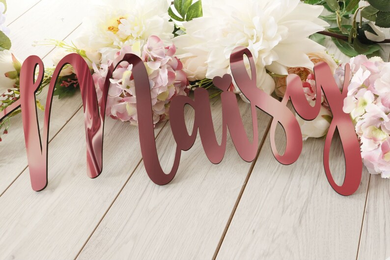 Rose Gold Backdrop Name Sign Large Personalized Name Sign - Etsy