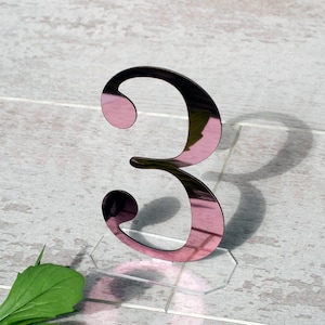 Wedding Table Numbers | Mirror Gold Table Numbers | Acrylic Table ...
