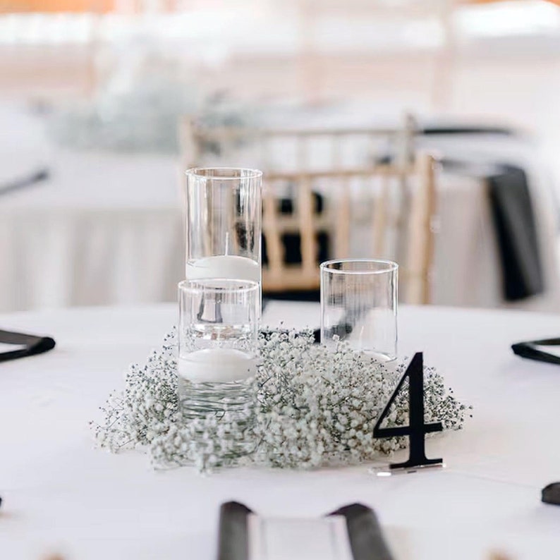 Black Acrylic Table Numbers Modern Wedding Reception Decor Elegant ...