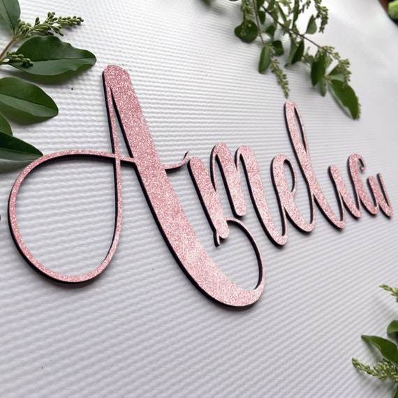 Rose Gold Backdrop Name Sign Large Personalized Name Sign - Etsy