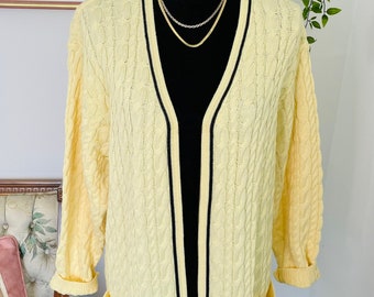 Pale Yellow Cardigan | Etsy