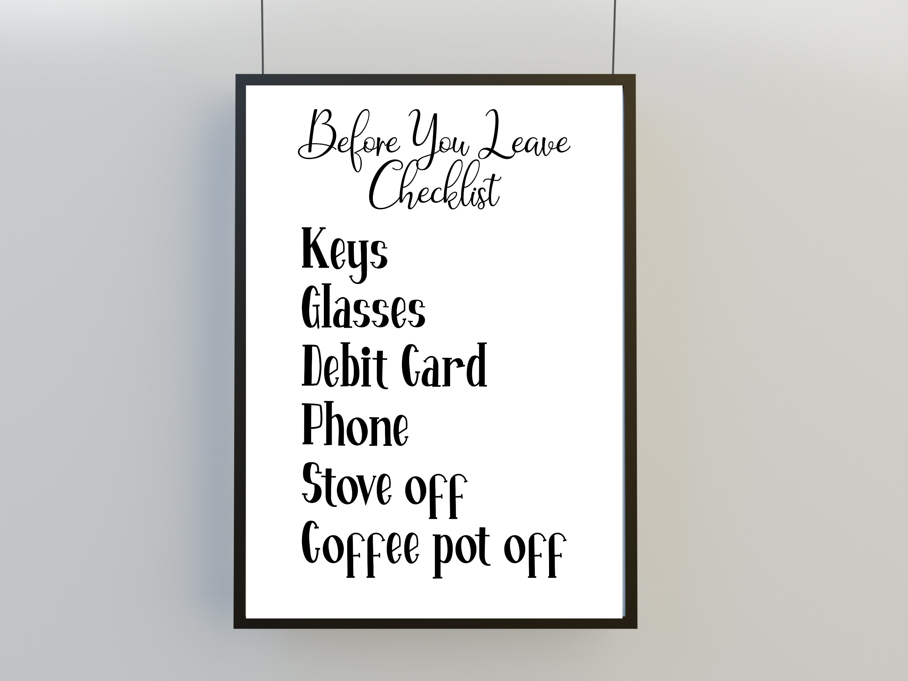 Before You Leave Reminder Check List Digital Print Customized | Etsy
